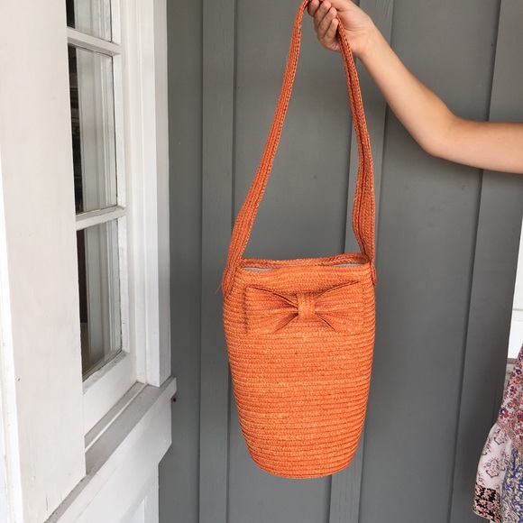 Dior | Bags | Christian Dior Orange Straw Bag Lined Vgc | Poshmark